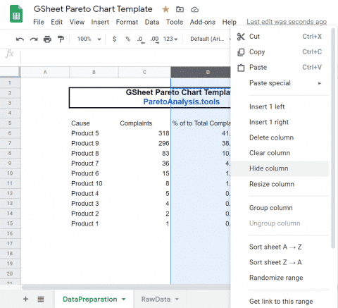 How to build a Pareto Chart in Google Sheets in 2 Easy Steps